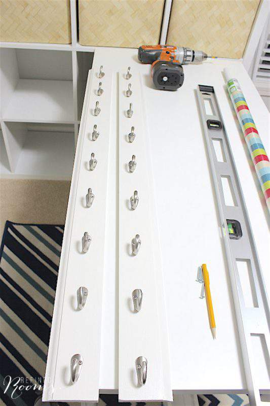 DIY Gift Wrap Storage Solution | One Room Challenge: Week 6