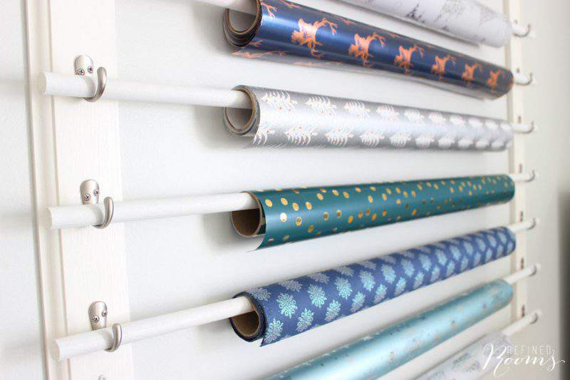 DIY Gift Wrap Storage Solution | One Room Challenge: Week 6