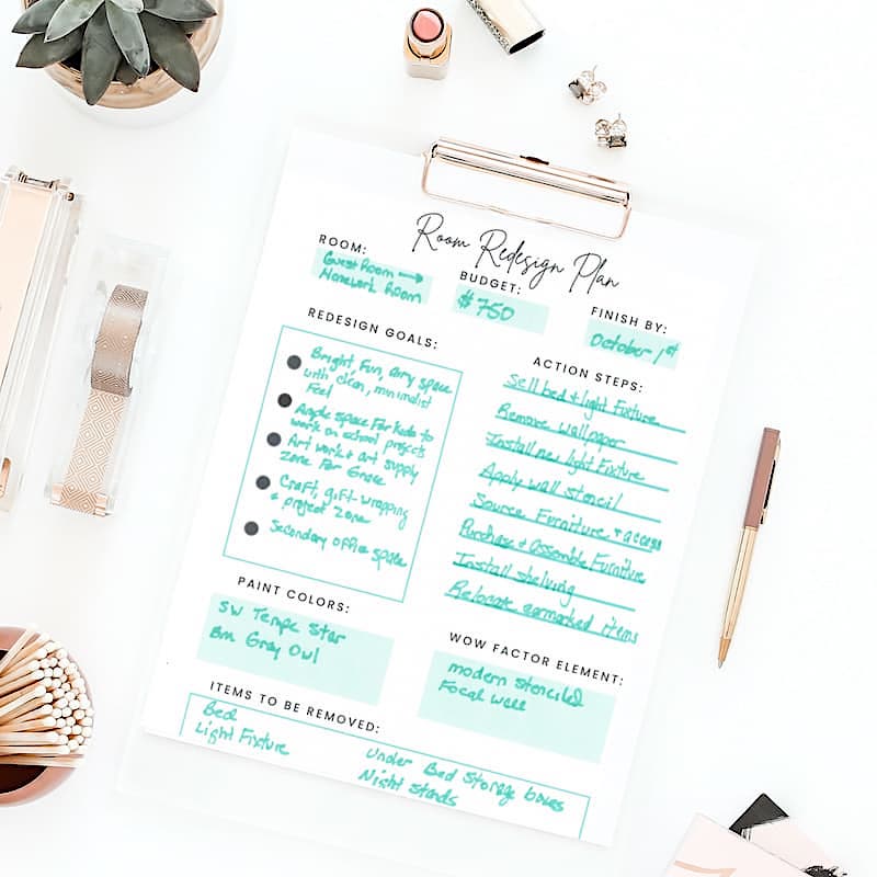 Printable Room Planner: Organize Your Room Makeover